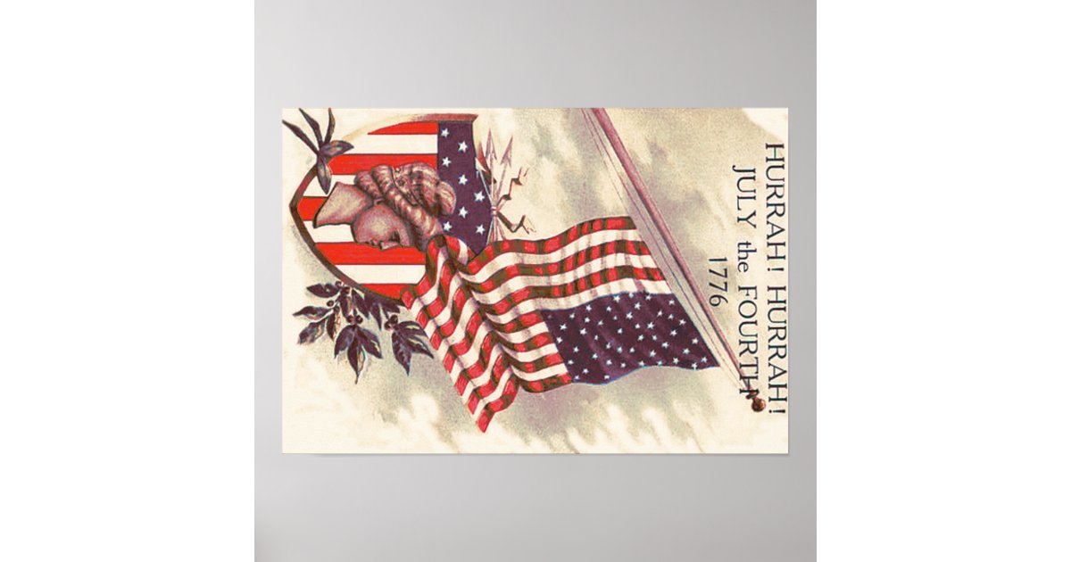 American Flag Lady Liberty Shield Poster | Zazzle
