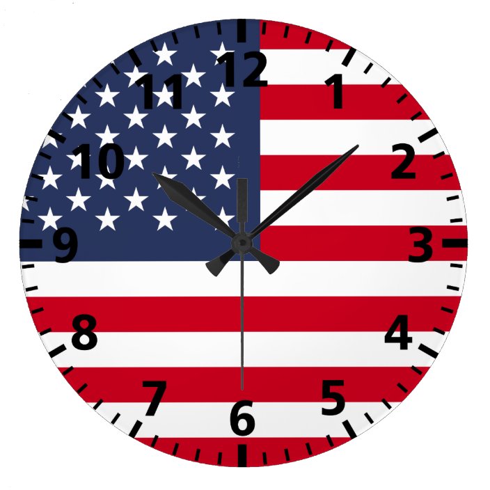 American Flag Large Clock | Zazzle.com