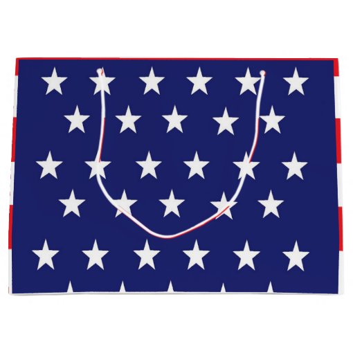 American Flag Large Gift Bag Red White and Blue | Zazzle