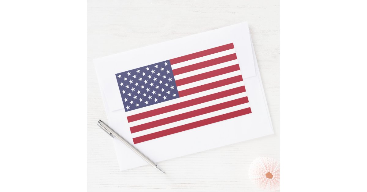American Flag Large Rectangle Rectangular Sticker | Zazzle