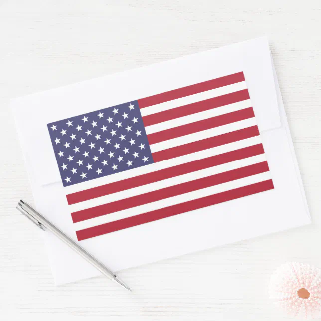 American Flag Large Rectangle Rectangular Sticker | Zazzle