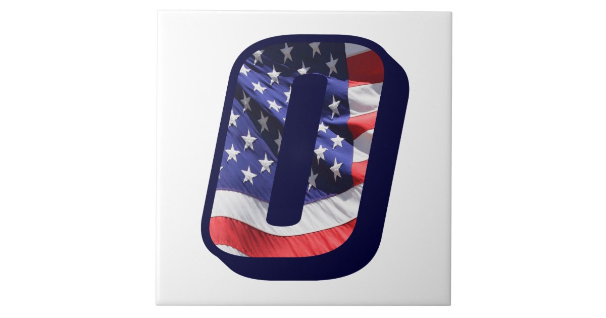 American Flag Letter "O" Large Photo Ceramic Tile | Zazzle