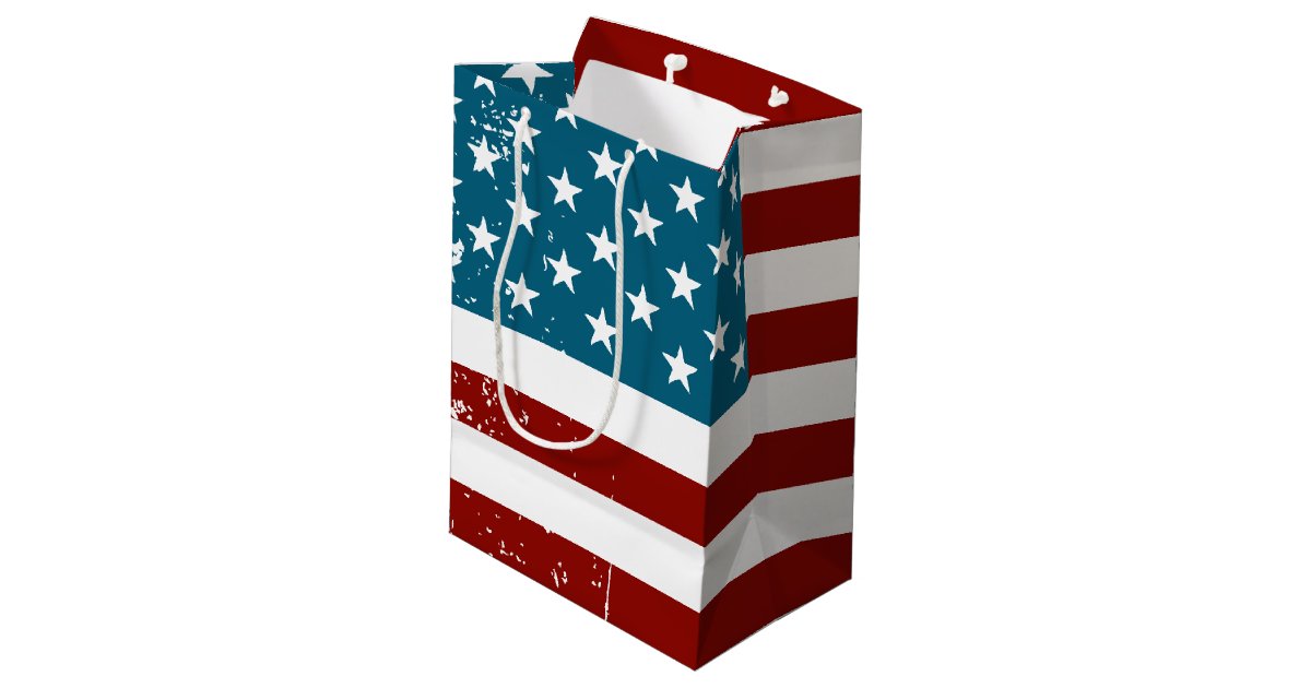 American Flag Medium Gift Bag | Zazzle