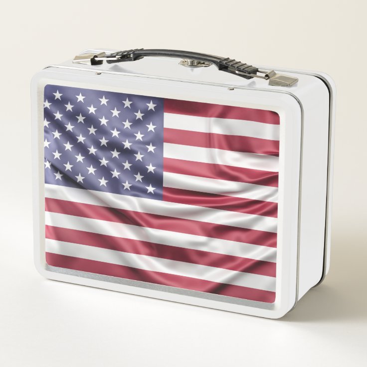 American Flag Metal Lunch Box | Zazzle