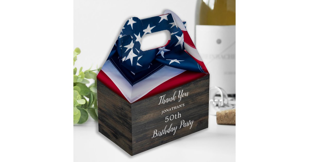 American Flag Military Birthday Party Patriotic Favor Boxes | Zazzle