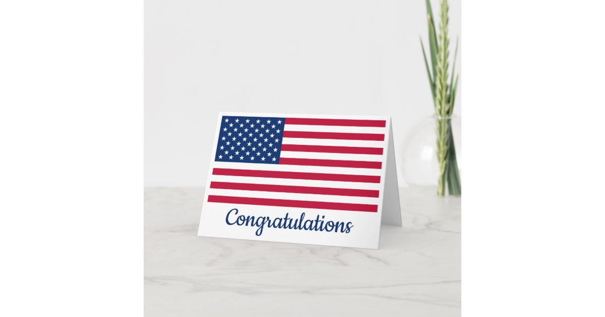 American Flag Military Patriotic Congratulations Card | Zazzle