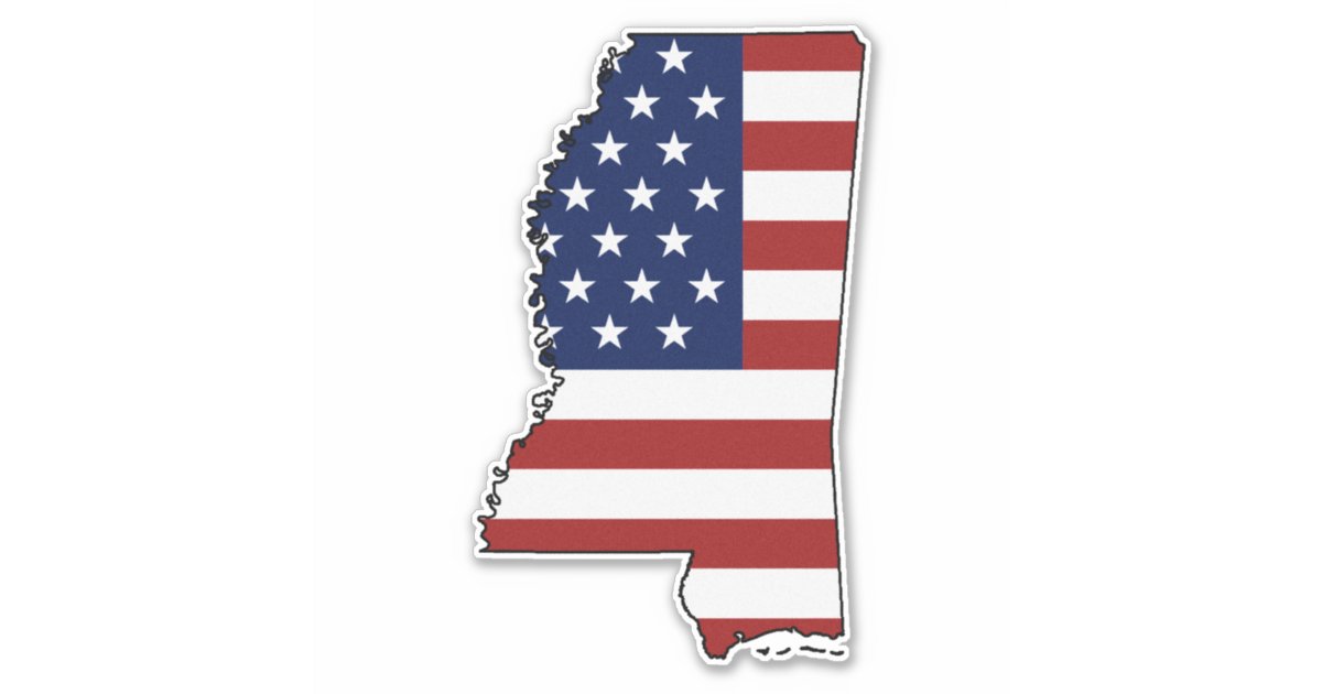 American Flag Mississippi Sticker | Zazzle