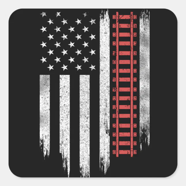 American Flag Model Train Railroad Square Sticker | Zazzle