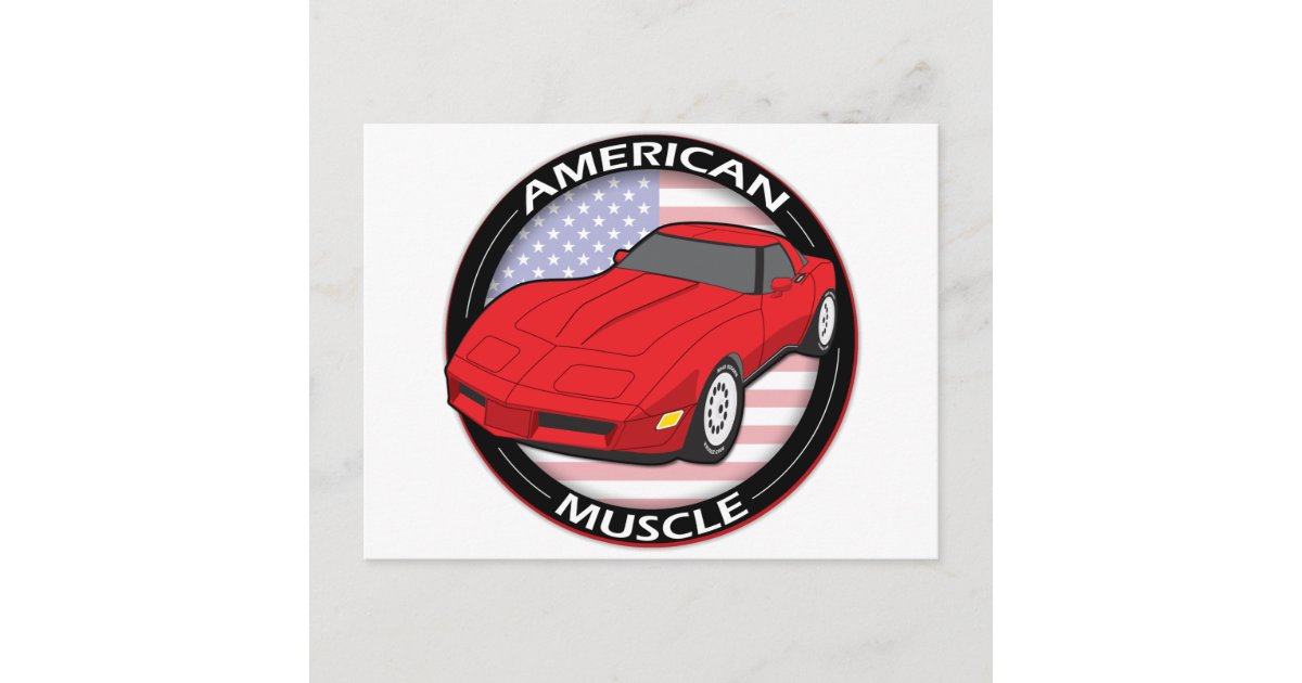 American Flag Muscle Postcard | Zazzle