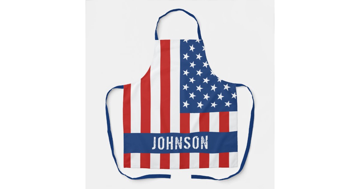 American Flag Name Apron | Zazzle