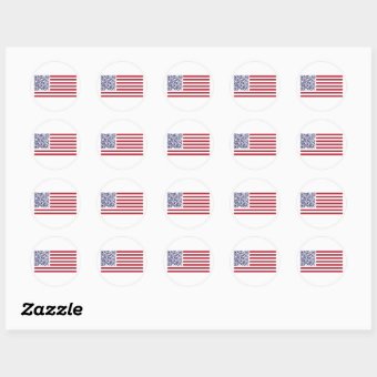 American Flag National Anthem QR Code Classic Round Sticker | Zazzle