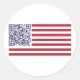 American Flag National Anthem QR Code Classic Round Sticker | Zazzle