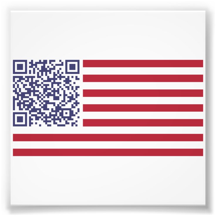 American Flag National Anthem QR Code Photo Print | Zazzle