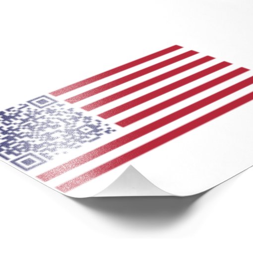American Flag National Anthem QR Code Photo Print | Zazzle