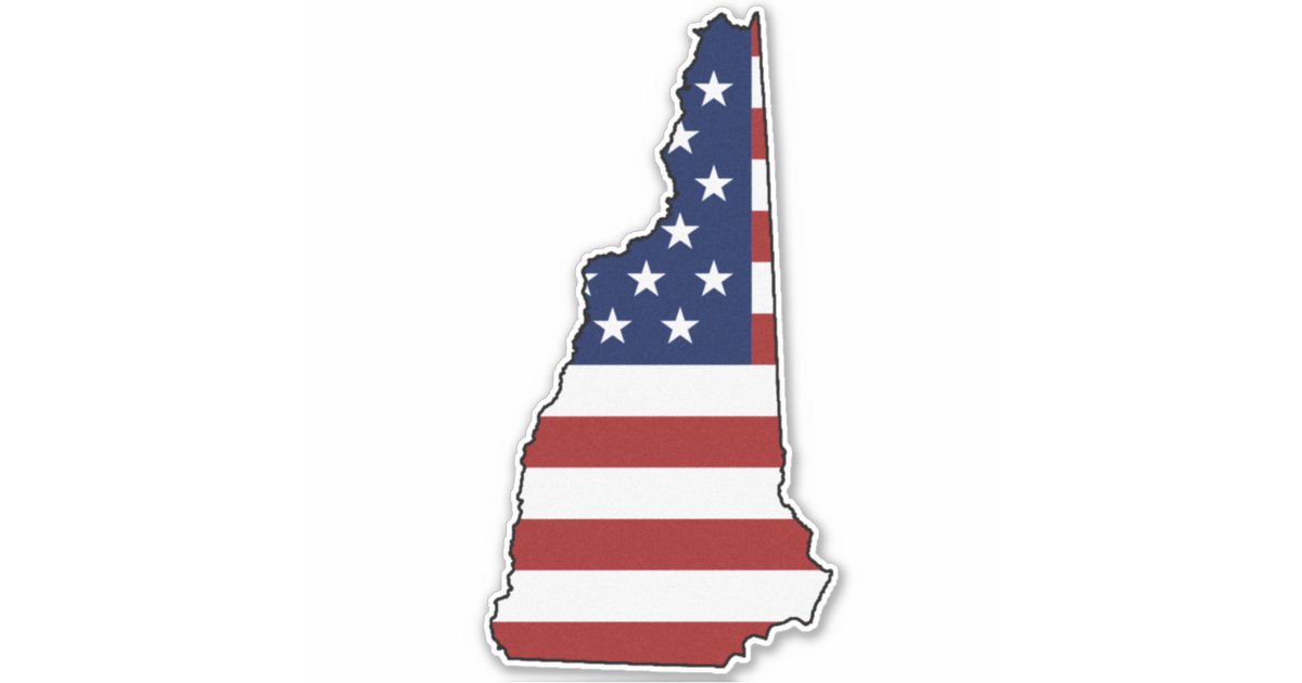 American Flag New Hampshire Sticker | Zazzle