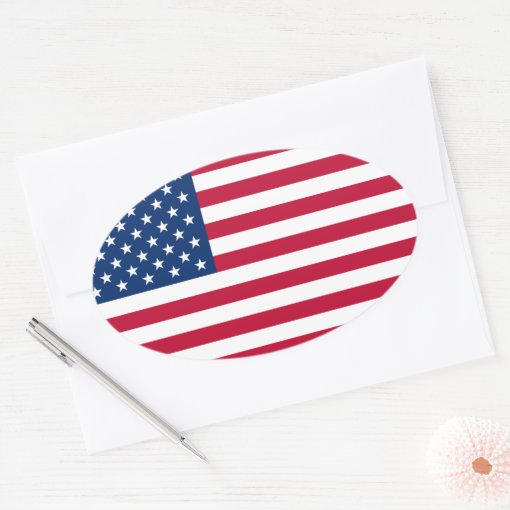 American Flag Oval Sticker | Zazzle