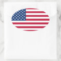 American Flag Oval Sticker | Zazzle