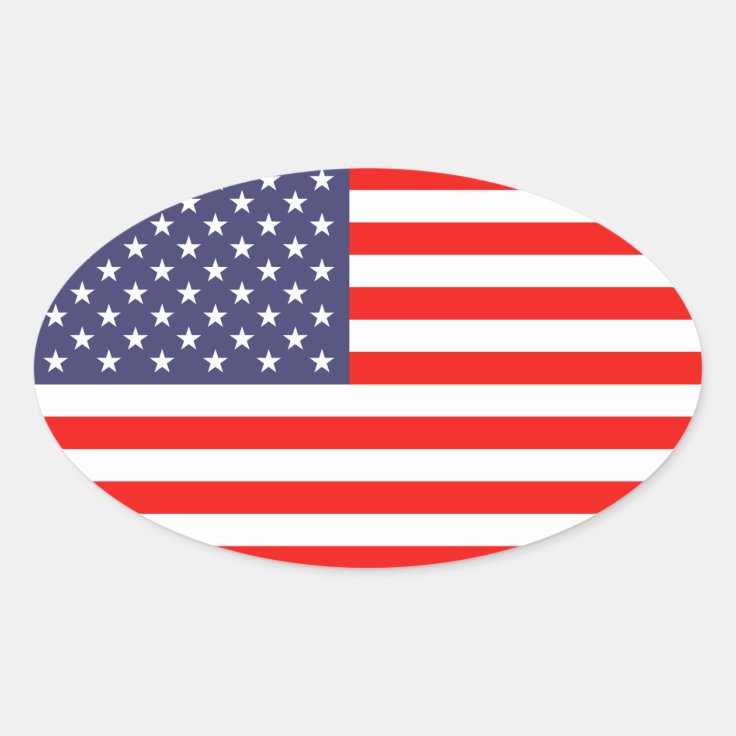 American flag oval sticker | Flag of America | Zazzle