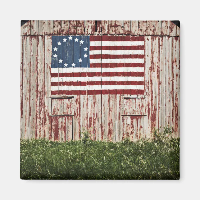 American flag painted on barn magnet | Zazzle