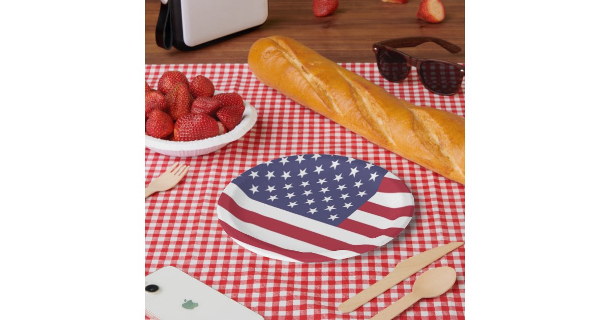 American Flag Paper Plate | Zazzle