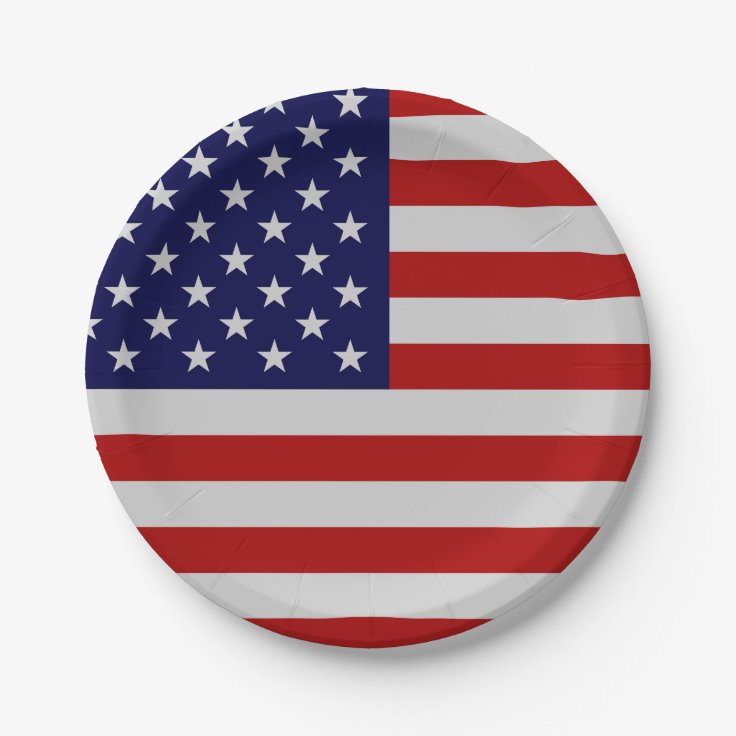 American Flag Paper Plate | Zazzle