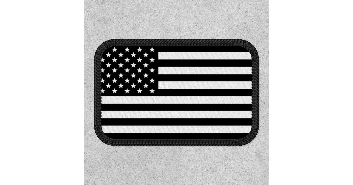 American Flag Patch Black & White | Zazzle