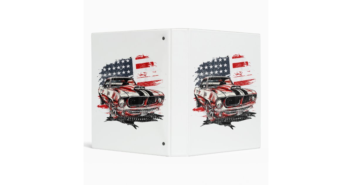 American Flag Patriotic 3 Ring Binder | Zazzle