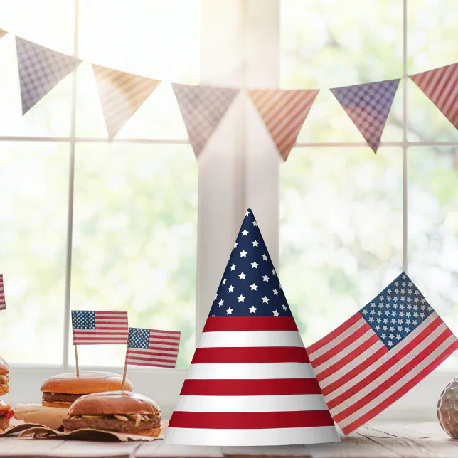 American Flag Patriotic 4th of July Party Hat | Zazzle
