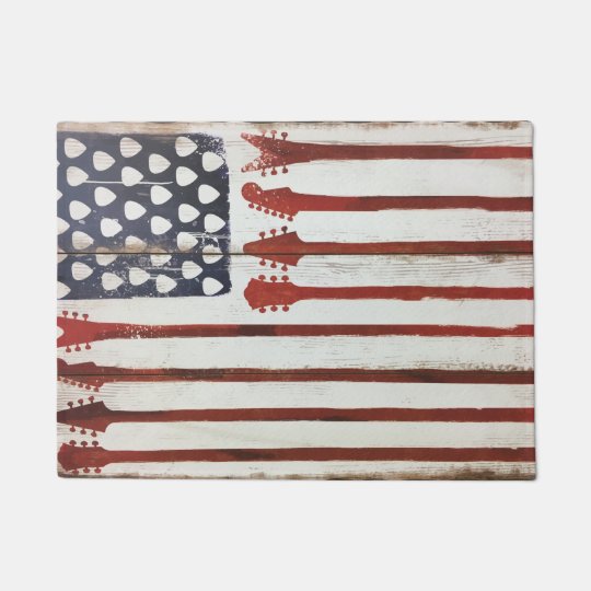 american Flag patriotic Guitar Music door mat | Zazzle.com