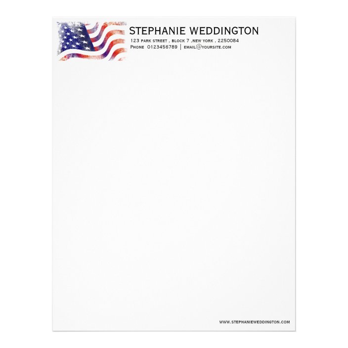American Flag patriotic letterhead | Zazzle.com