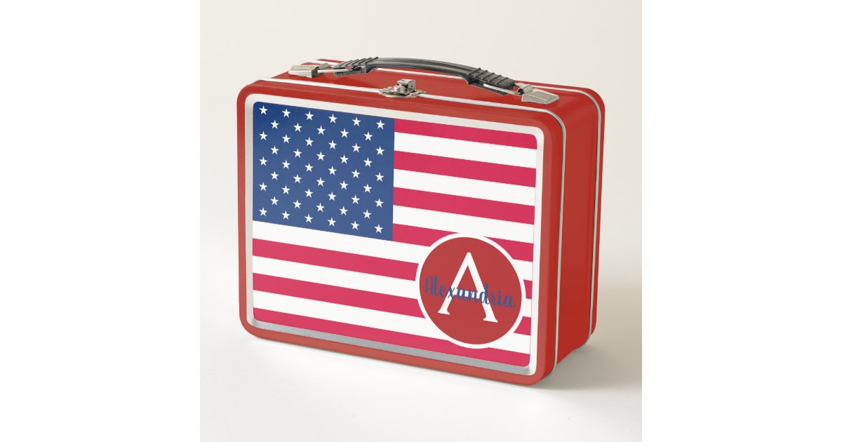 American Flag Patriotic Lunch Box | Zazzle