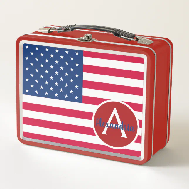 American Flag Patriotic Lunch Box | Zazzle