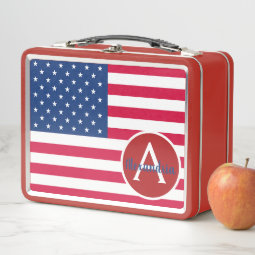 American Flag Patriotic Lunch Box | Zazzle