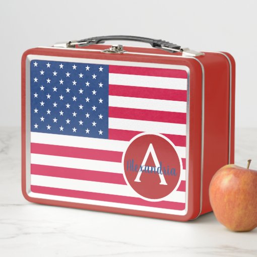 American Flag Patriotic Lunch Box | Zazzle