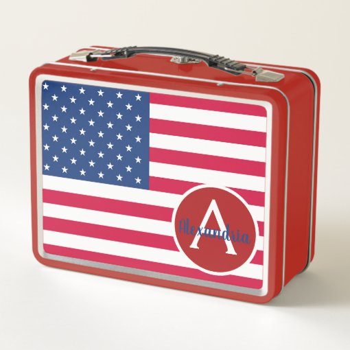 American Flag Patriotic Lunch Box | Zazzle