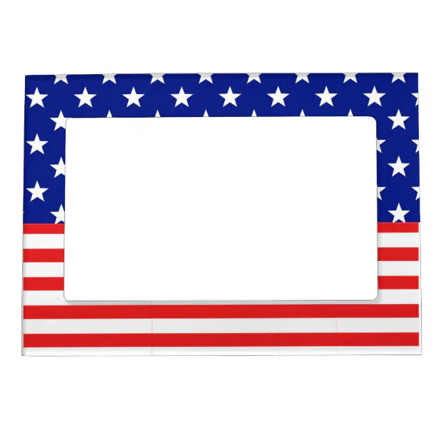 American Flag Patriotic Magnetic Frame | Zazzle