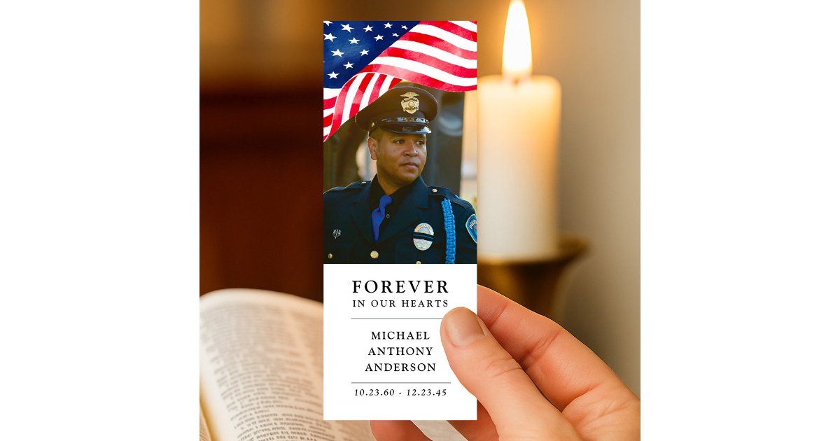 American Flag Patriotic Military Funeral Bookmark | Zazzle