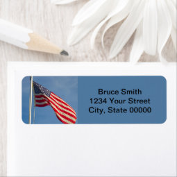 American Flag Patriotic Personalize Return Address Label | Zazzle