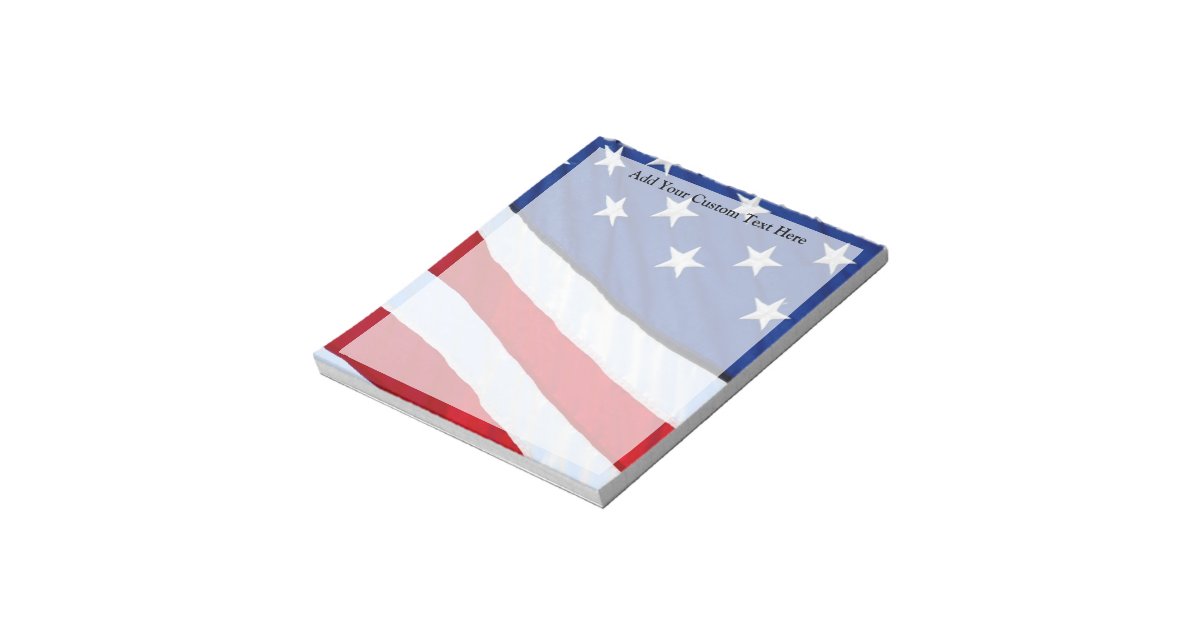 American Flag Patriotic Personalized Memo Pad | Zazzle