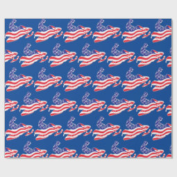 American Flag Patriotic Snowmobile Wrapping Paper | Zazzle