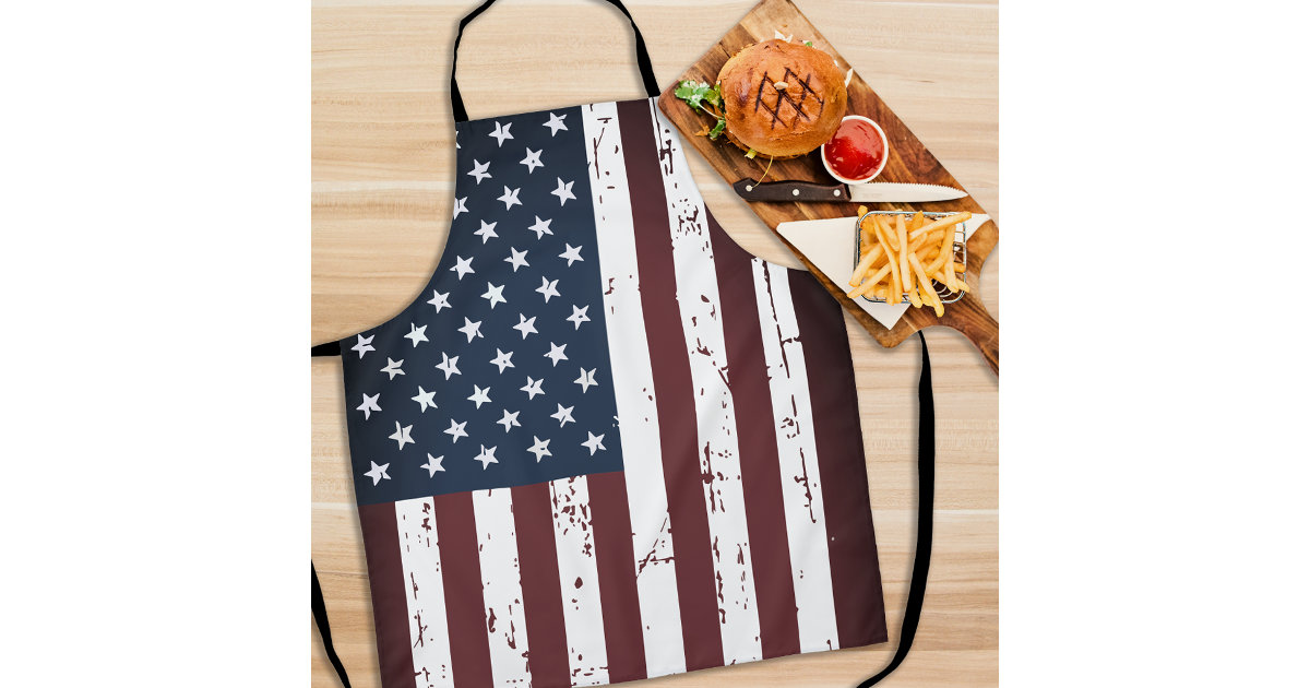 American Flag Patriotic Stars Stripes Apron | Zazzle
