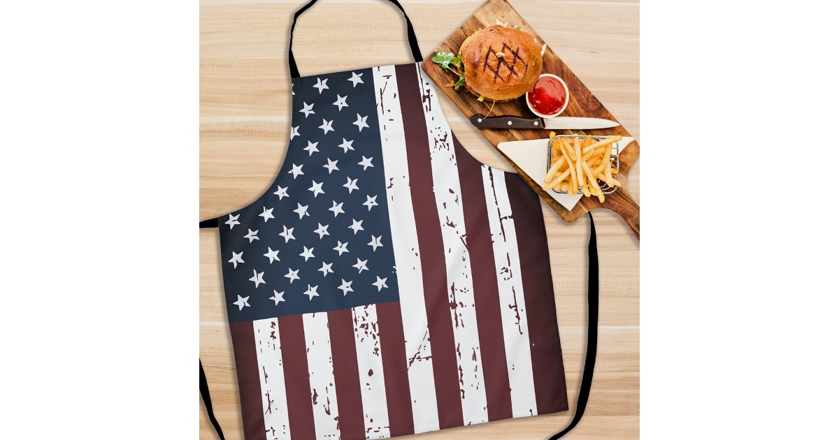American Flag Patriotic Stars Stripes Apron | Zazzle