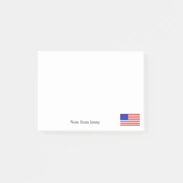 American Flag Patriotism Theme Custom Text Name Post-it Notes | Zazzle