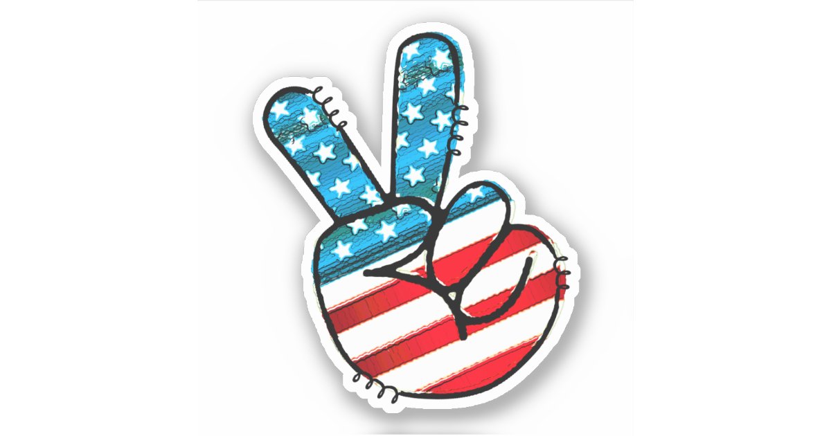 American Flag Peace Sign Sticker | Zazzle