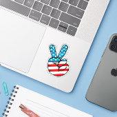 American Flag Peace Sign Sticker | Zazzle
