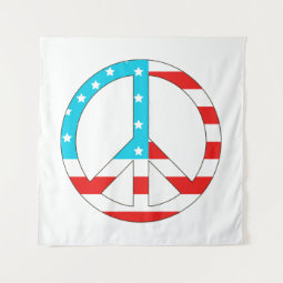 American Flag Peace Sign Tapestry | Zazzle
