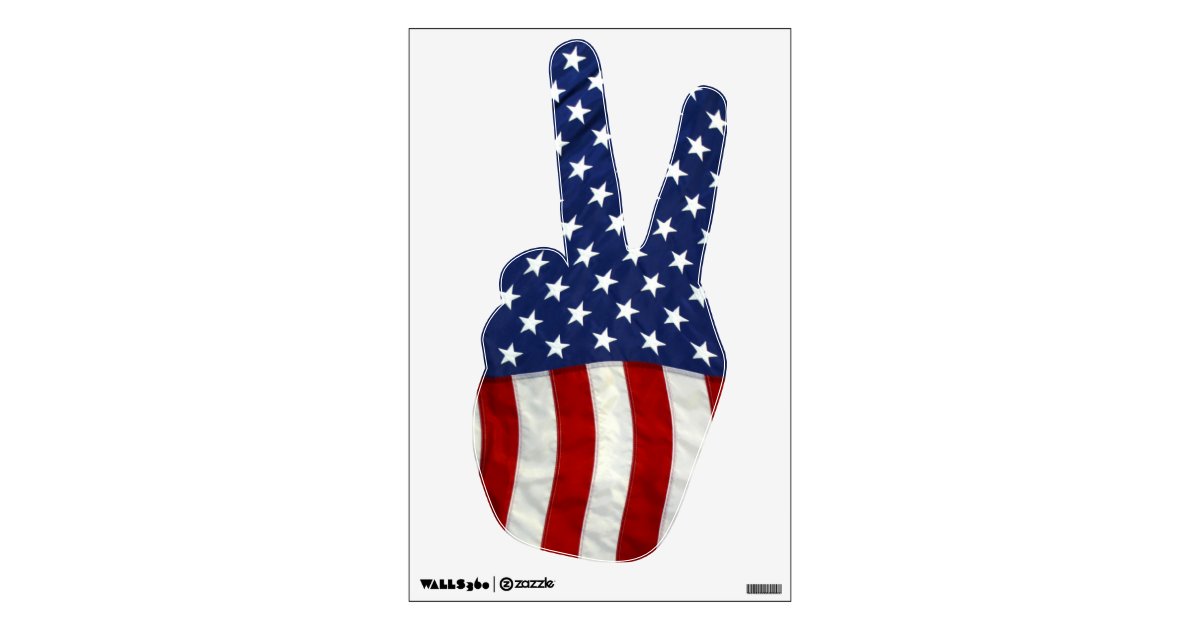 American Flag Peace Sign Wall Decal | Zazzle
