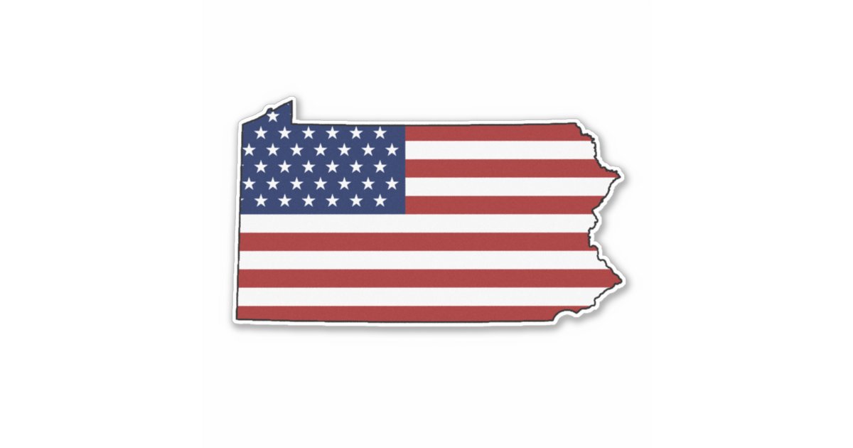 American Flag Pennsylvania Sticker | Zazzle