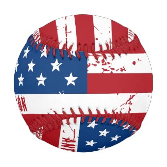 American Flag Personalize Patriotic Red White Blue Baseball | Zazzle