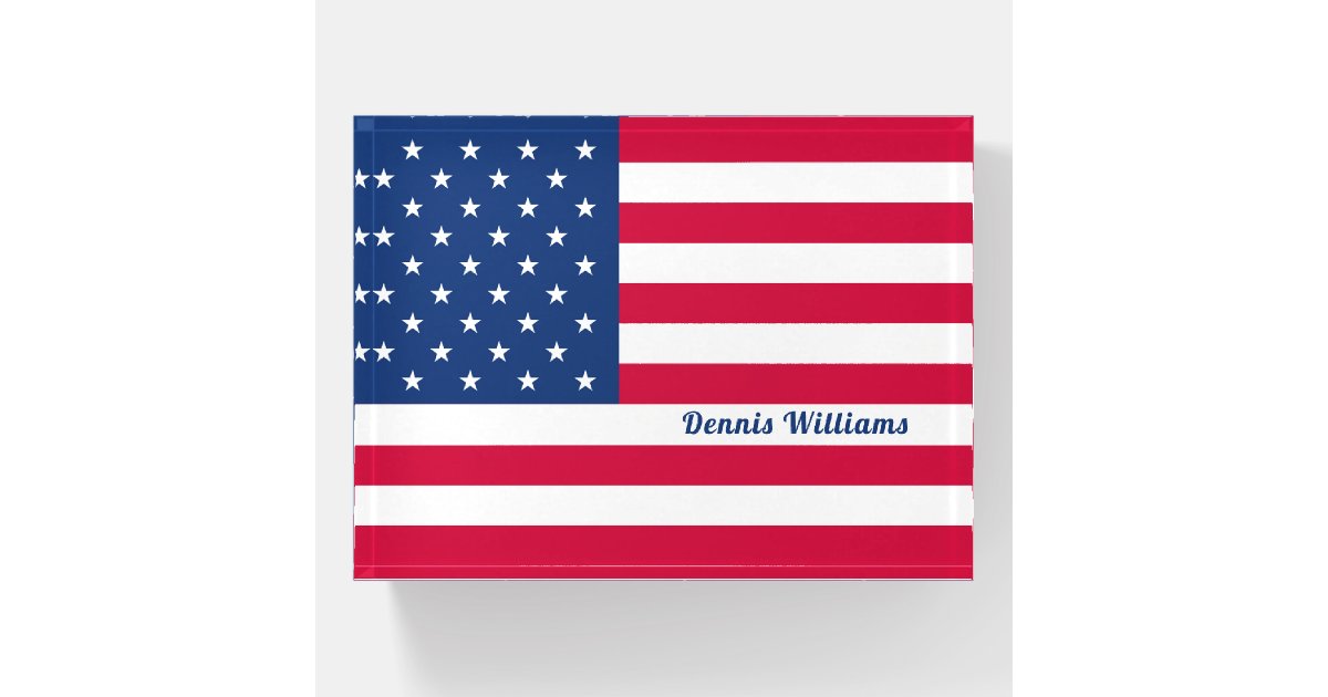 American Flag | Personalized Patriotic Paperweight | Zazzle